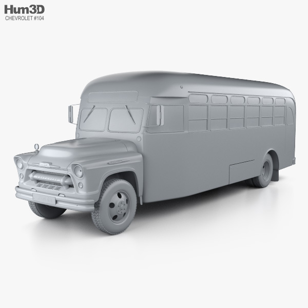 Chevrolet 6700 School Bus 1955 3D model - Download Bus on 3DModels.org