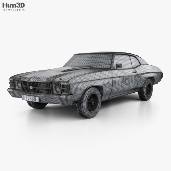 Chevrolet Chevelle SS 454 LS5 convertible 1971 3D model - Download ...