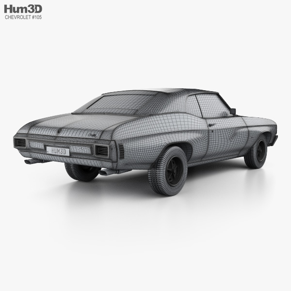 Chevrolet Chevelle SS 454 LS5 convertible 1971 3D model - Download ...