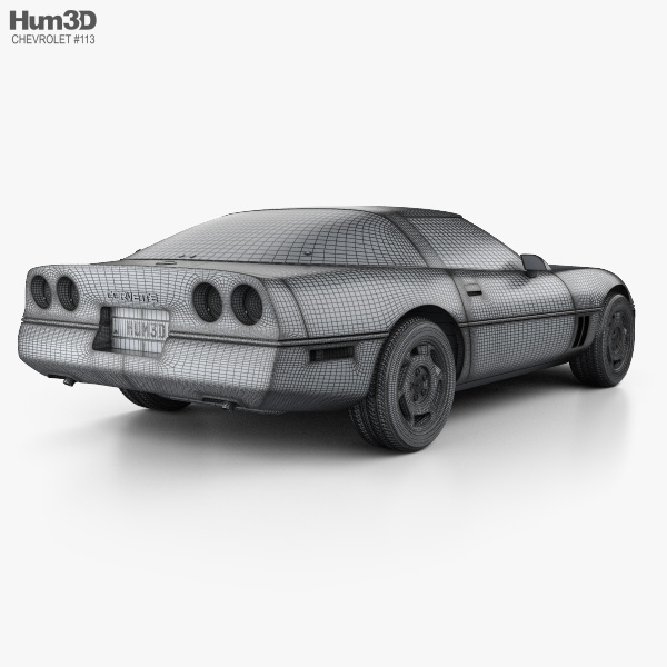 Chevrolet Corvette (C4) coupe 1996 3D model - Download Sports car on ...