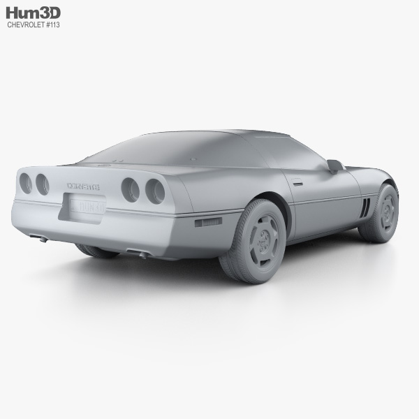 Chevrolet Corvette (C4) coupe 1996 3D model - Download Sports car on ...