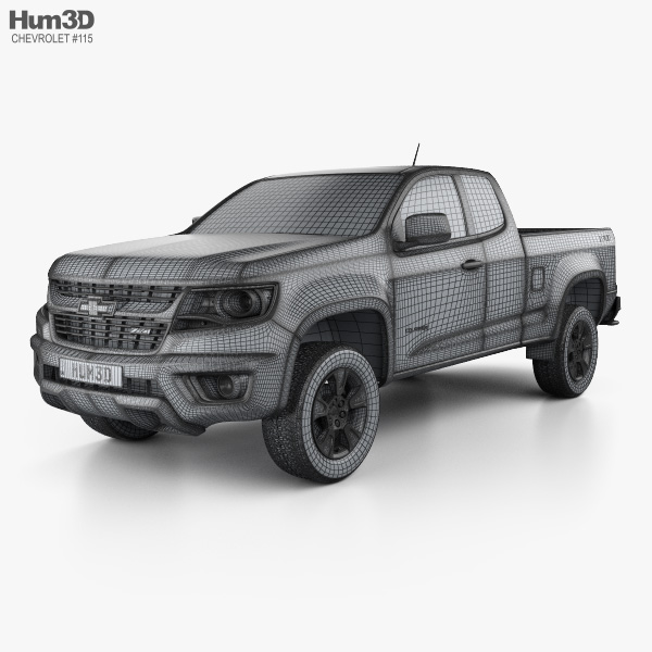 Chevrolet Colorado Extended Cab 2017 3D model - Download Pickup on ...