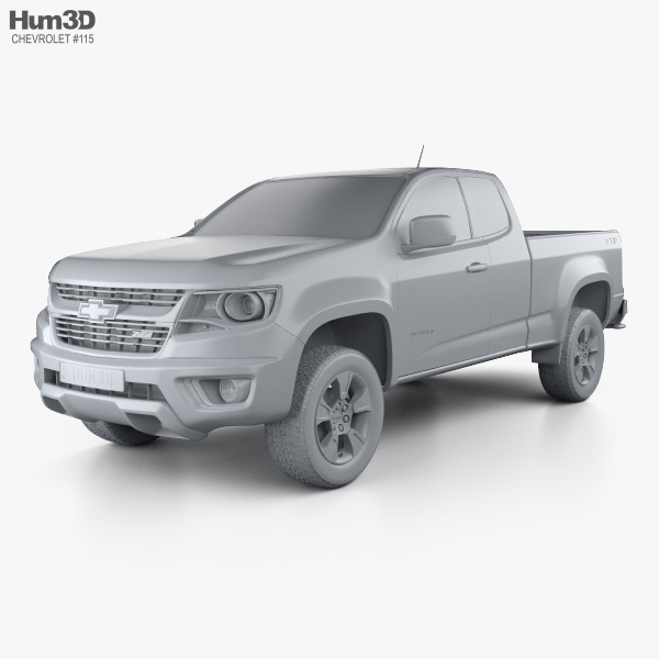 Chevrolet Colorado Extended Cab 2017 3D model - Download Pickup on ...