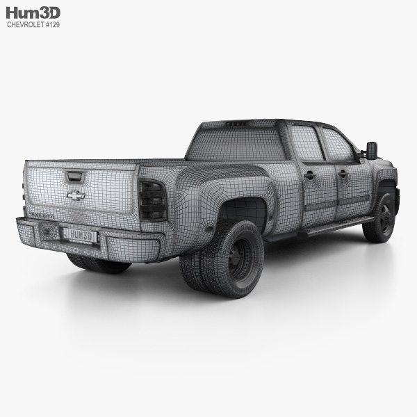 Chevrolet Silverado Crew Cab Dually 2013 3D model - Download Pickup on ...