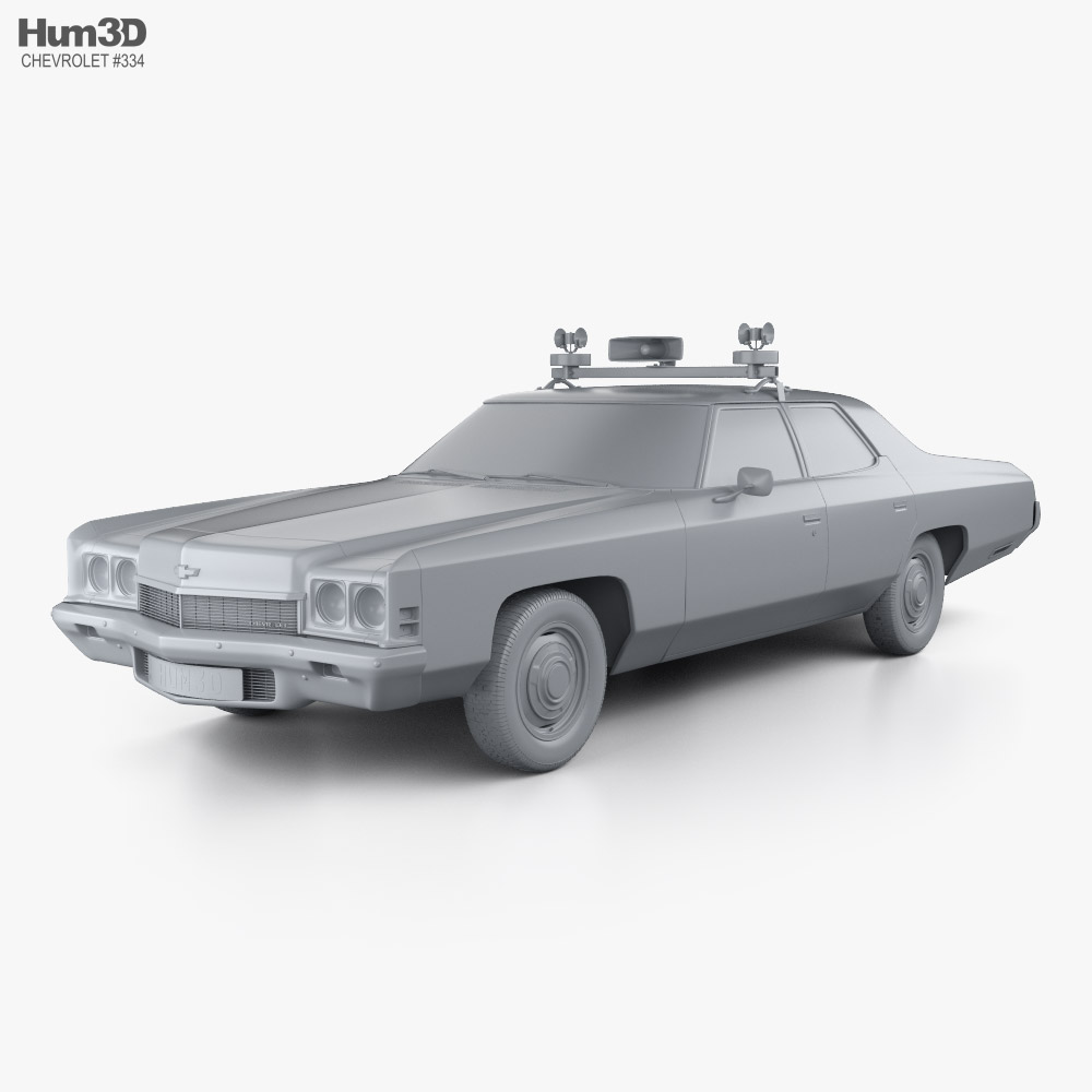 Chevrolet Impala Police 1975 3D model - Download Sedan on 3DModels.org