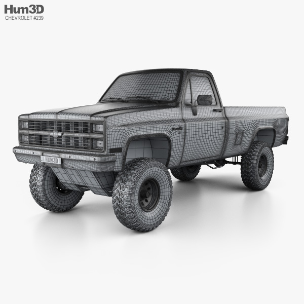 Chevrolet K10 Silverado 1984 3D model - Download Pickup on 3DModels.org
