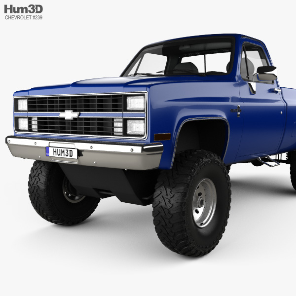 Chevrolet K10 Silverado 1984 3D model - Download Pickup on 3DModels.org