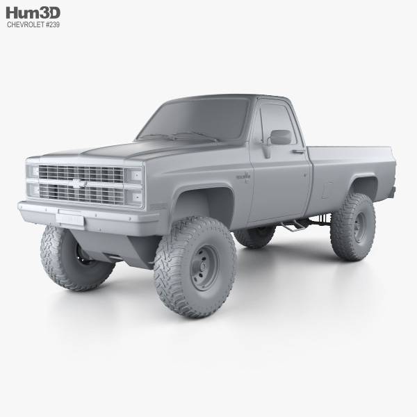 Chevrolet K10 Silverado 1984 3D model - Download Pickup on 3DModels.org