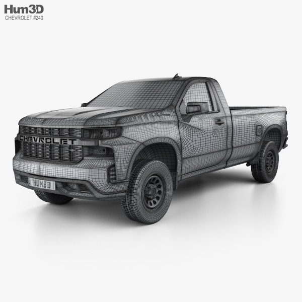 Chevrolet Silverado Regular Cab WT 2020 3D model - Download Pickup on ...