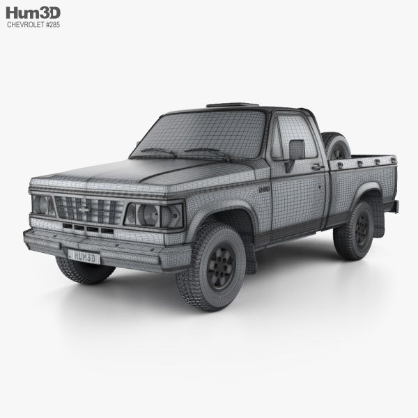 Chevrolet D-20 Cabine Única 1995 Modelo 3D - Baixar Pickup no 3DModels.org