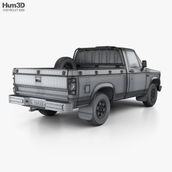 Chevrolet D-20 Cabine Única 1995 Modelo 3D - Baixar Pickup no 3DModels.org