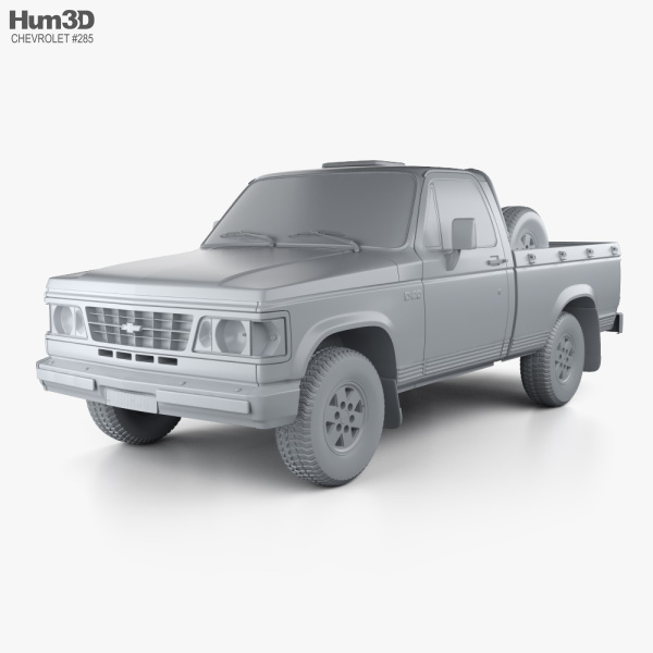 Chevrolet D-20 Cabine Única 1995 Modelo 3D - Baixar Pickup no 3DModels.org