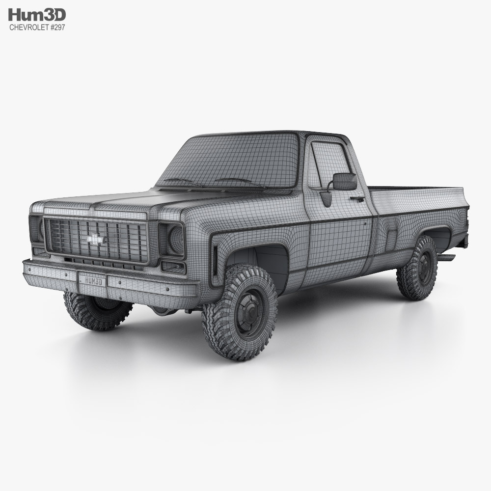 Chevrolet K10 Pickup 1974 3D model - Download Pickup on 3DModels.org