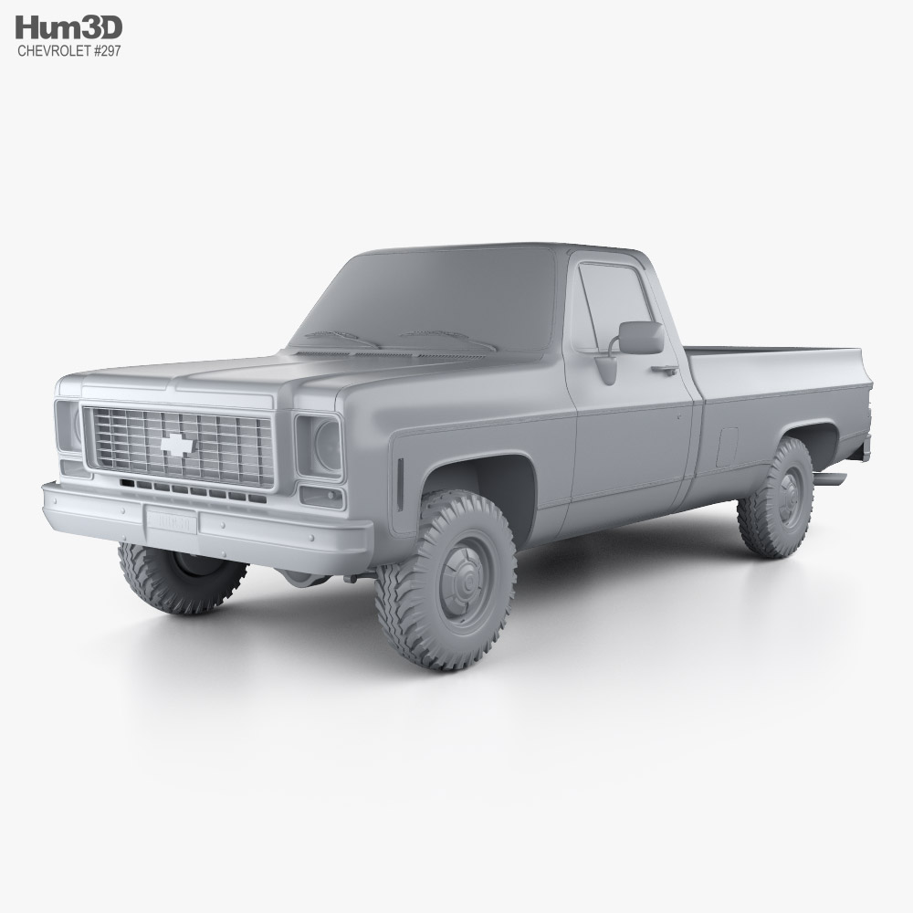 Chevrolet K10 Pickup 1974 3D model - Download Pickup on 3DModels.org