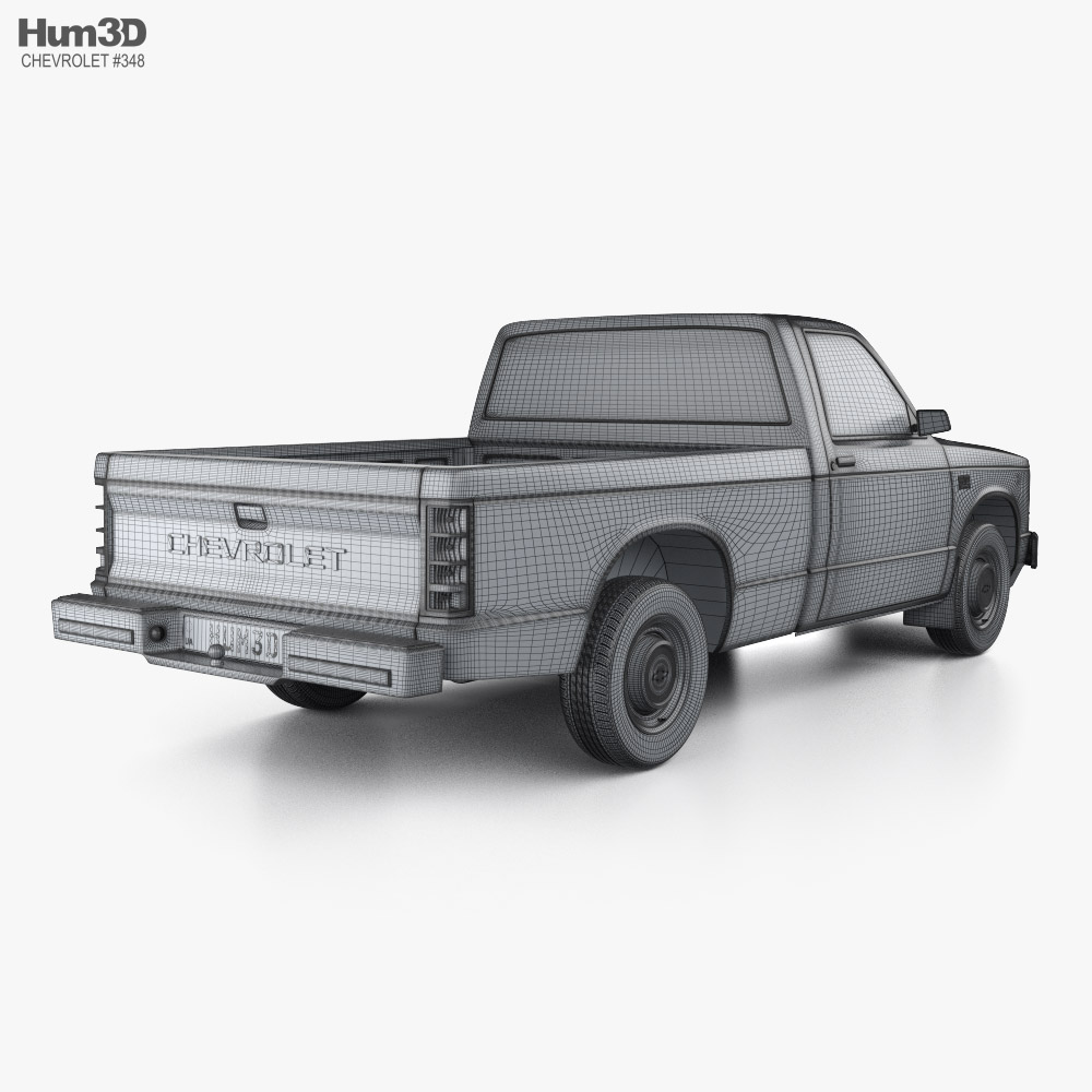 Chevrolet S10 Regular Cab 1988 3D model - Download Pickup on 3DModels.org