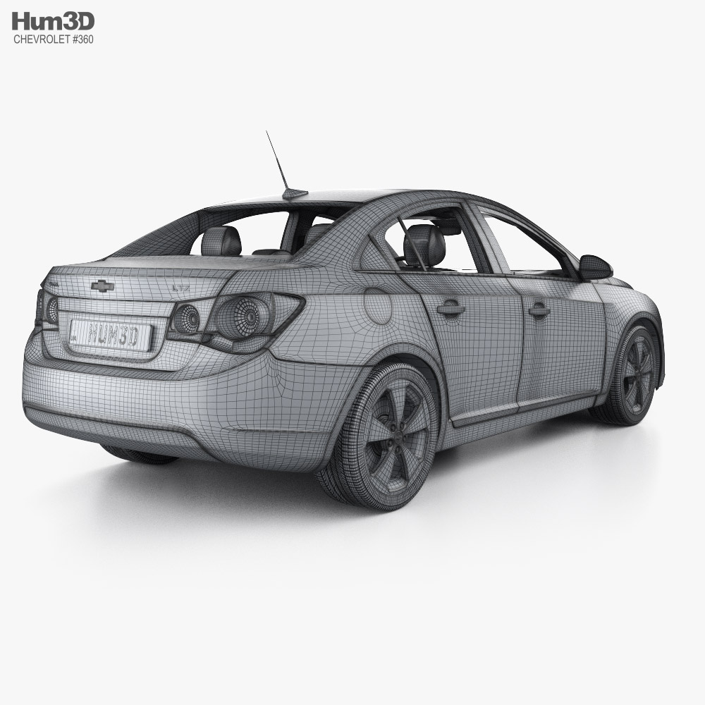 Chevrolet Cruze sedan with HQ interior and engine 2012 3D model ...