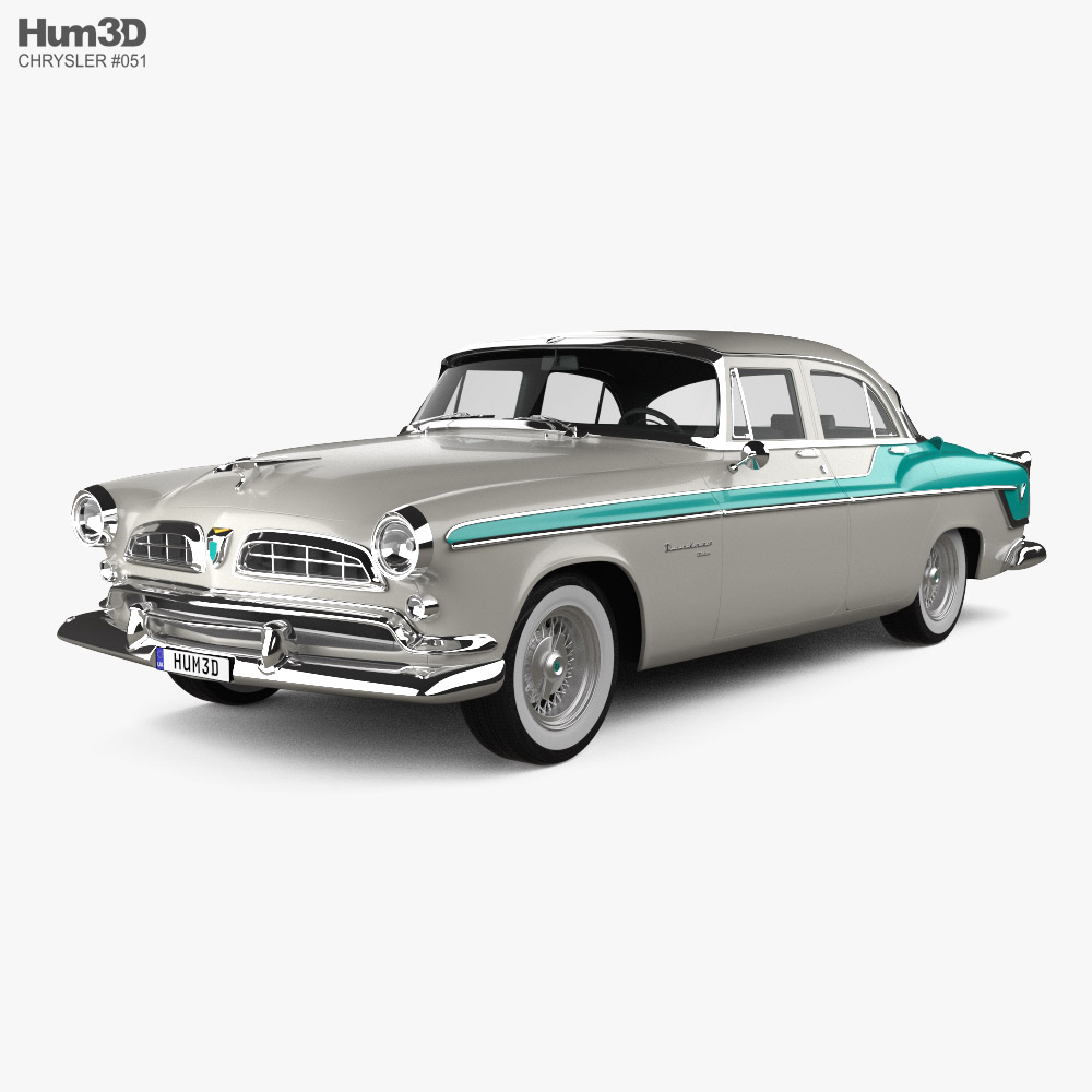 Chrysler Windsor Deluxe sedan 1956 3D model - Download Sedan on ...