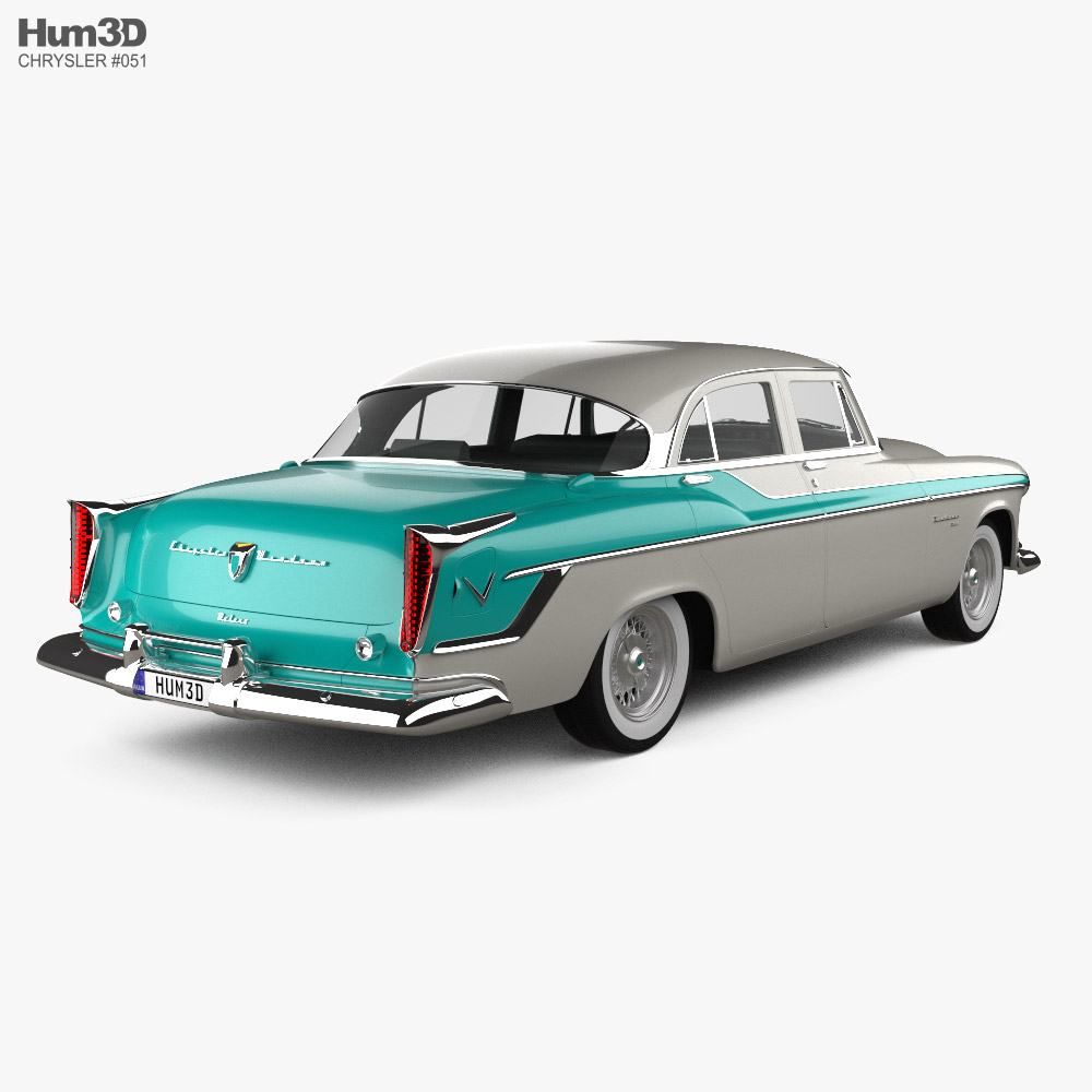 Chrysler Windsor Deluxe sedan 1956 3D model - Download Sedan on ...