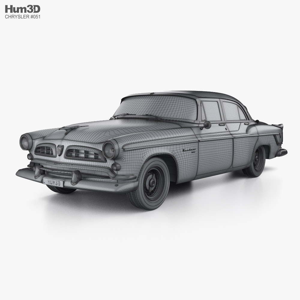 Chrysler Windsor Deluxe sedan 1956 3D model - Download Sedan on ...