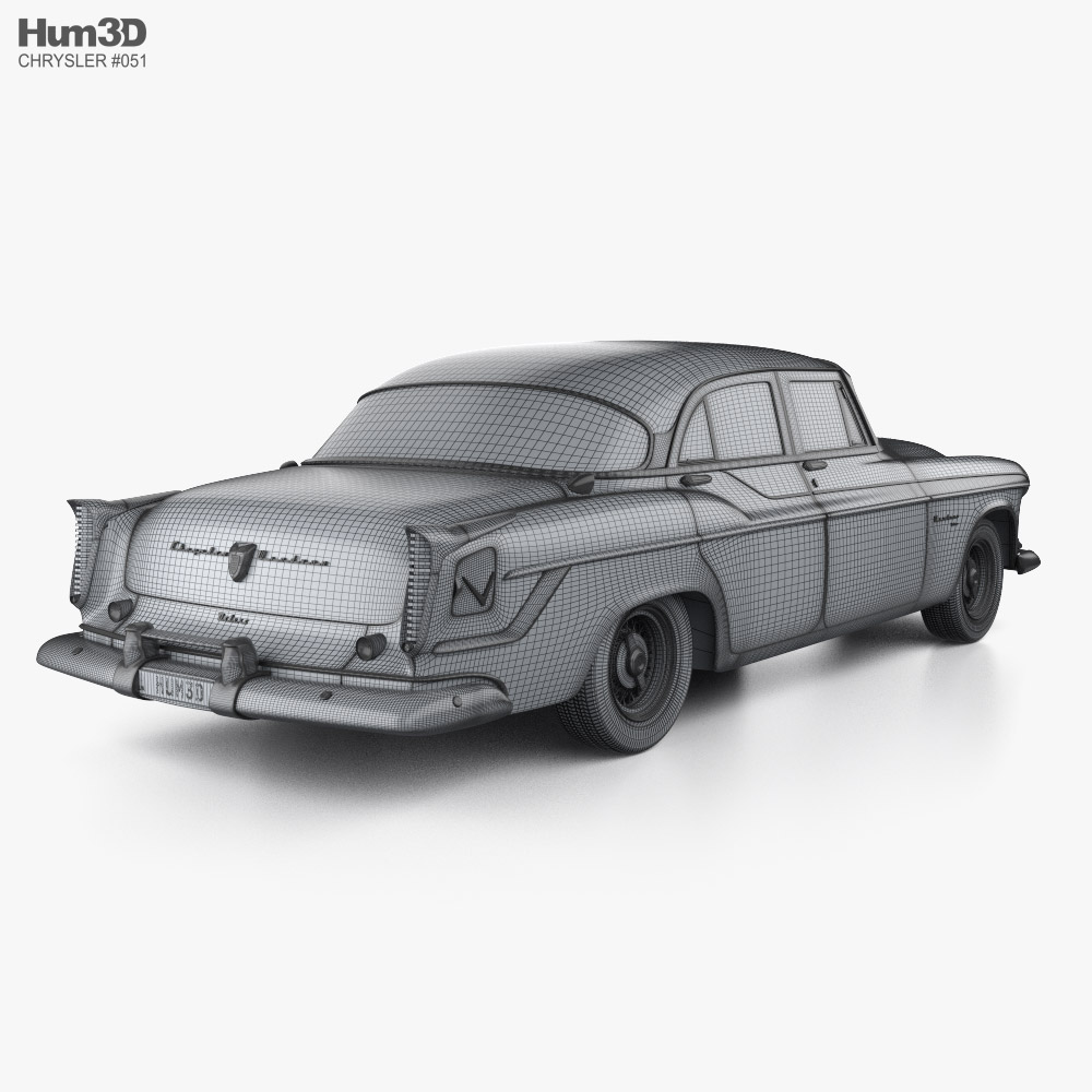 Chrysler Windsor Deluxe sedan 1956 3D model - Download Sedan on ...