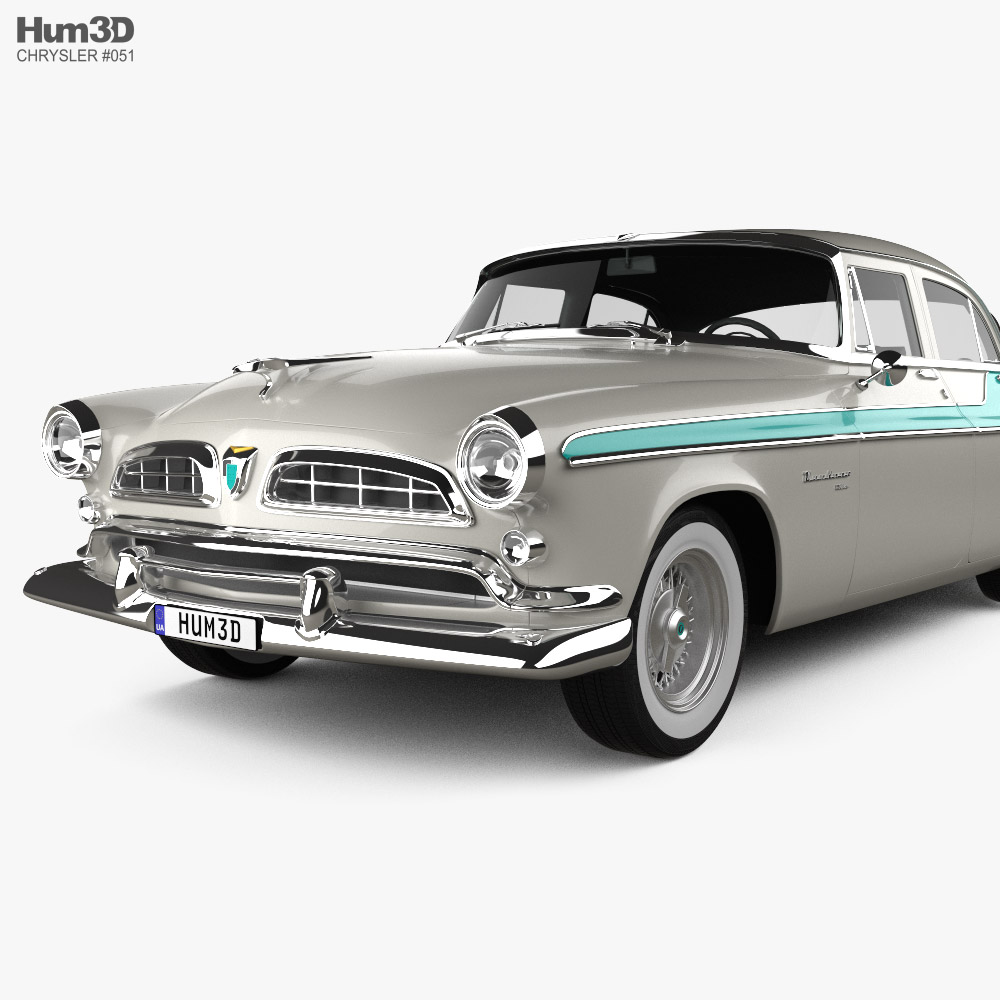 Chrysler Windsor Deluxe sedan 1956 3D model - Download Sedan on ...