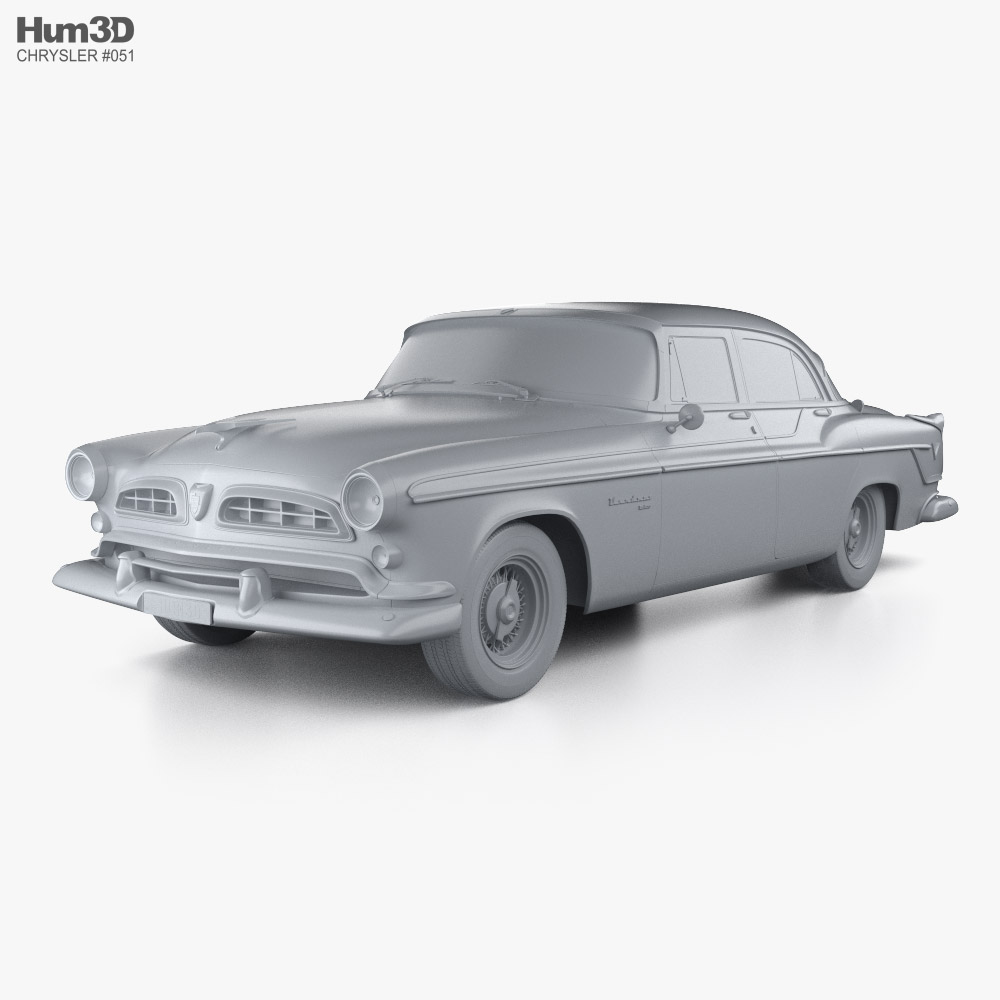Chrysler Windsor Deluxe sedan 1956 3D model - Download Sedan on ...