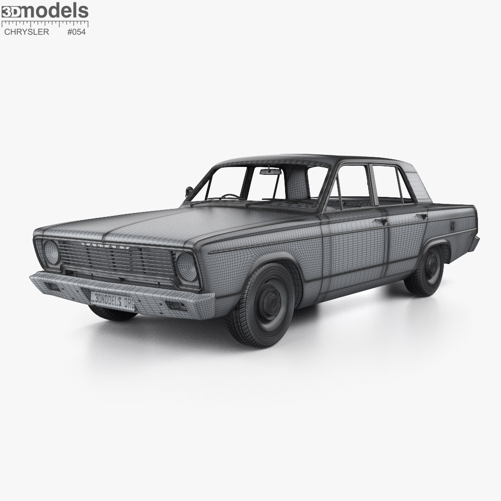 Chrysler Valiant with HQ interior 1966 3D model - Download Sedan on ...