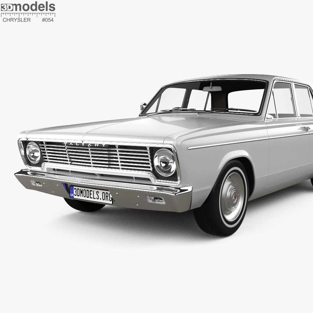 Chrysler Valiant with HQ interior 1966 3D model - Download Sedan on ...