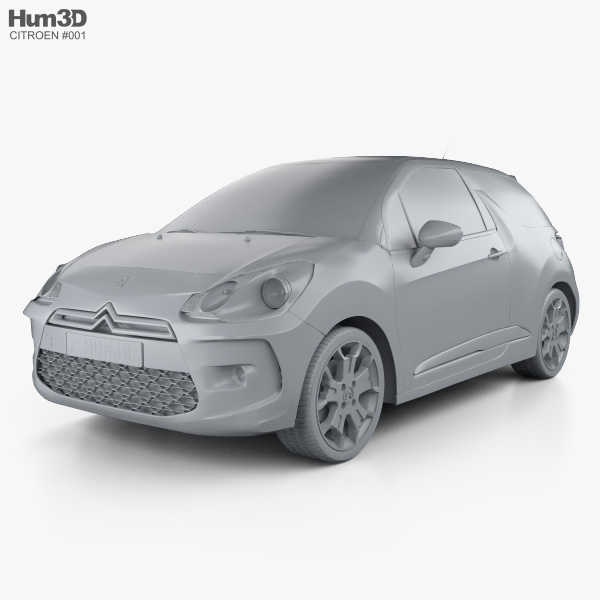 Citroen DS3 2011 3D model - Download Hatchback on 3DModels.org