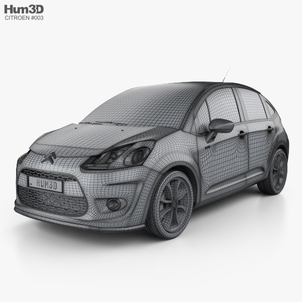Citroen C3 2011 3D model - Download Hatchback on 3DModels.org