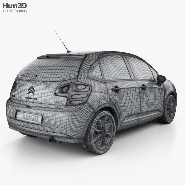 Citroen C3 2011 3D model - Download Hatchback on 3DModels.org