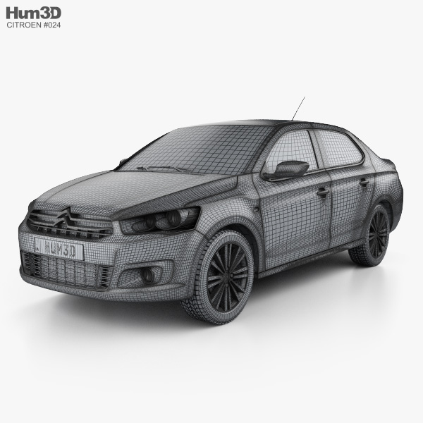 Citroen C-Elysee sedan 2016 3D model - Download Sedan on 3DModels.org