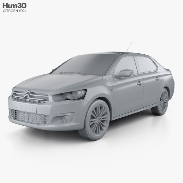 Citroen C-Elysee sedan 2016 3D model - Download Sedan on 3DModels.org