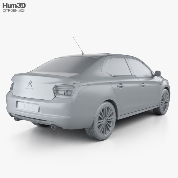 Citroen C-Elysee sedan 2016 3D model - Download Sedan on 3DModels.org