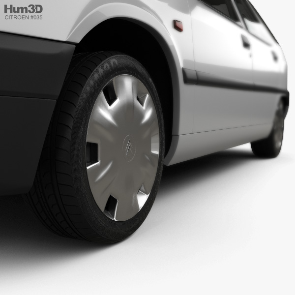 Citroen ZX 5-door hatchback 1998 3D model - Download Hatchback on ...
