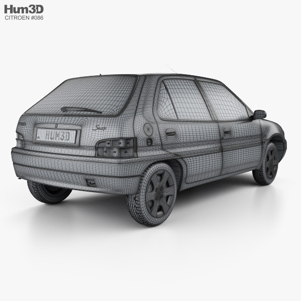 Citroen Saxo 2003 3D model - Download Hatchback on 3DModels.org