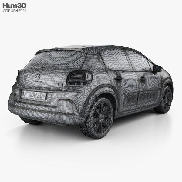 Citroen C3 with HQ interior 2020 3D model - Download Hatchback on ...