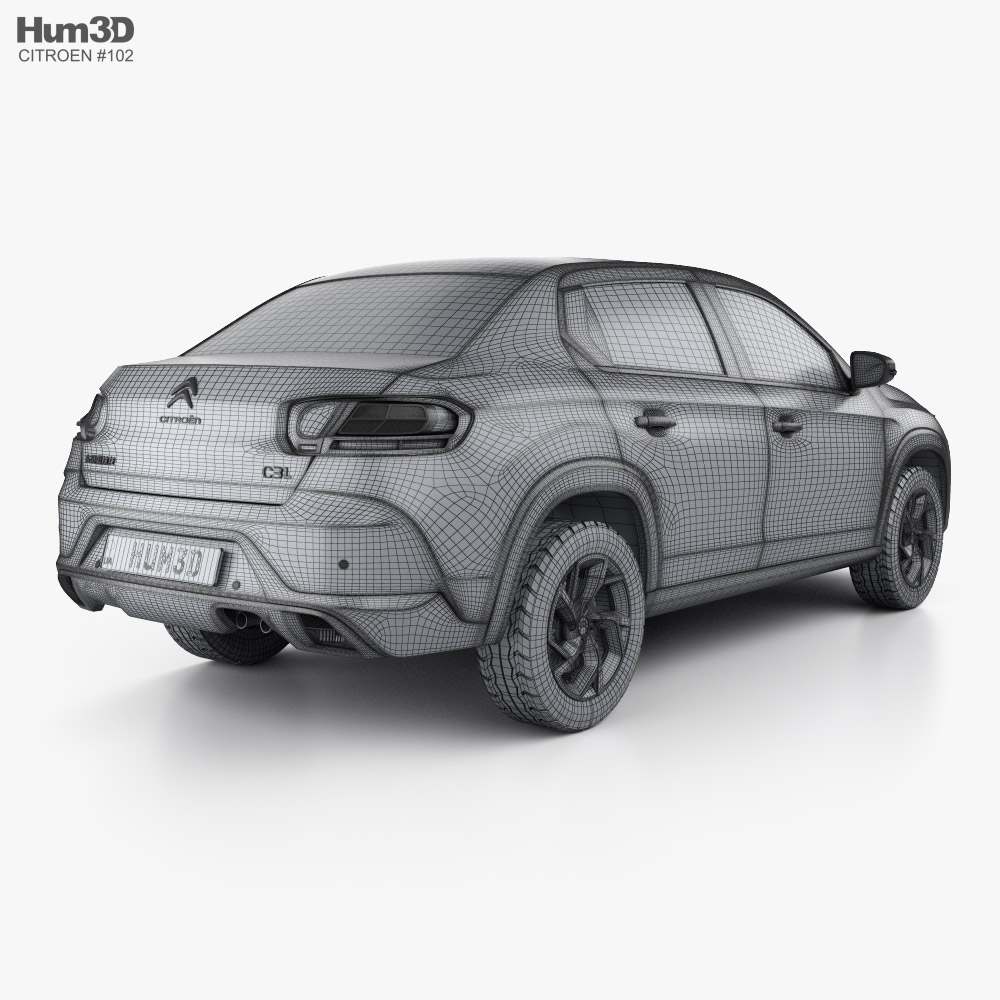 Citroen C3 L sedan 2022 3D model - Download Sedan on 3DModels.org