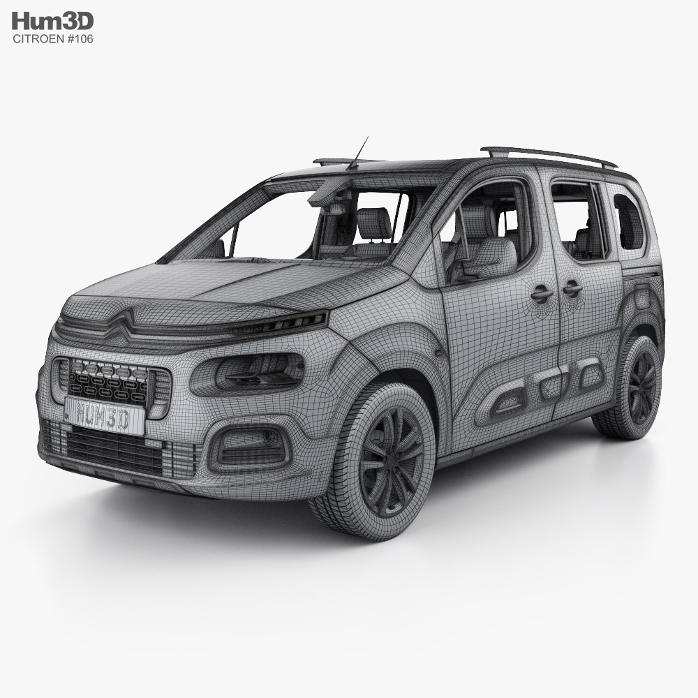 Citroen Berlingo 인테리어 가 있는 2021 3D 모델 - 다운로드 Van on 3DModels.org
