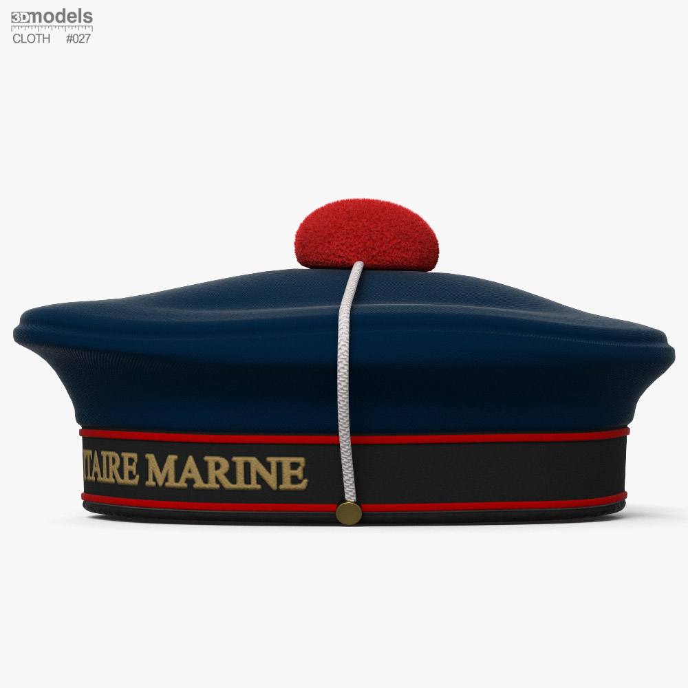 Navy French Soldier Hat 3D model - Download Hats on 3DModels.org