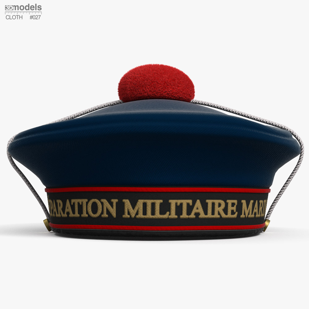 Navy French Soldier Hat 3D model - Download Hats on 3DModels.org