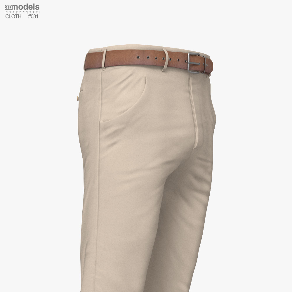 Classic Beige Trousers 3D model - Download Trousers on 3DModels.org