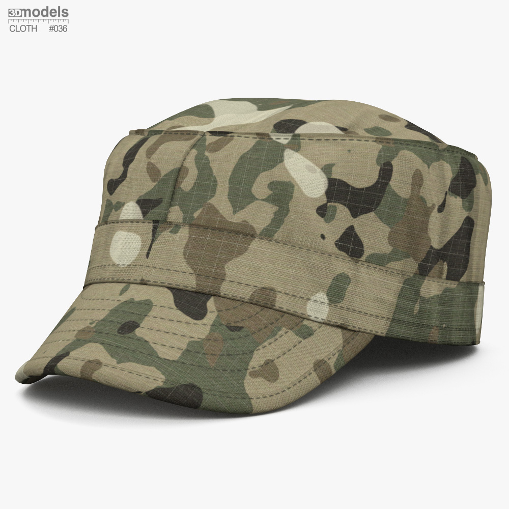 Battle Dress Uniform Patrol Cap 3D model - Download Hats on 3DModels.org