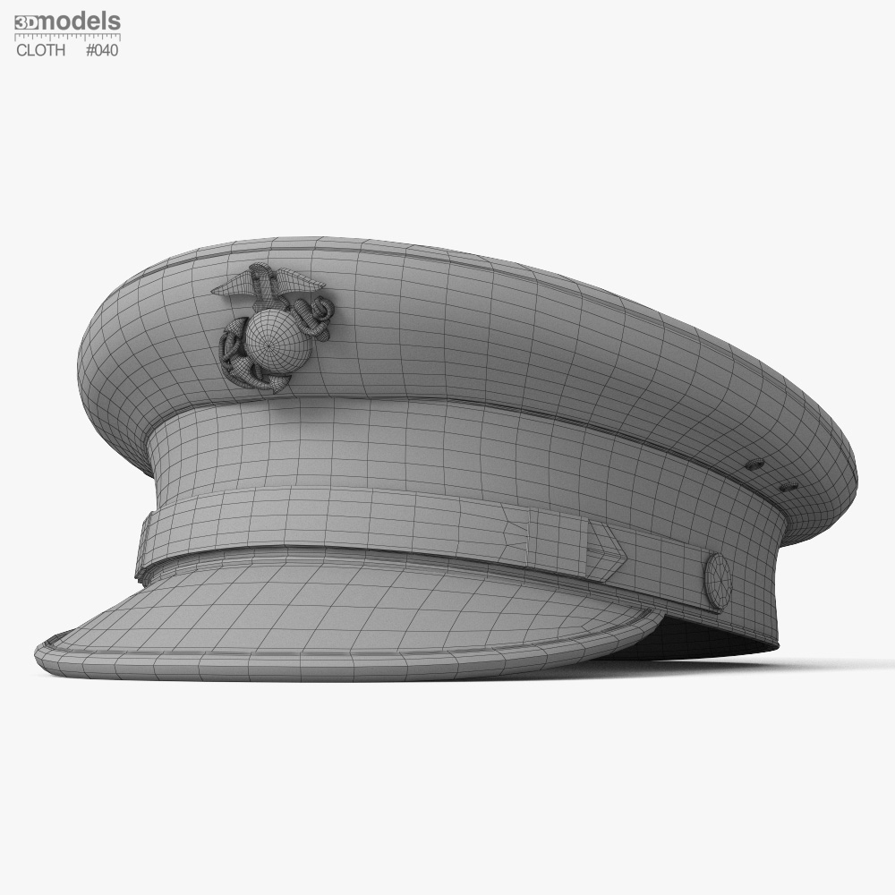 Marine Corps Black Cap 3D model - Download Hats on 3DModels.org