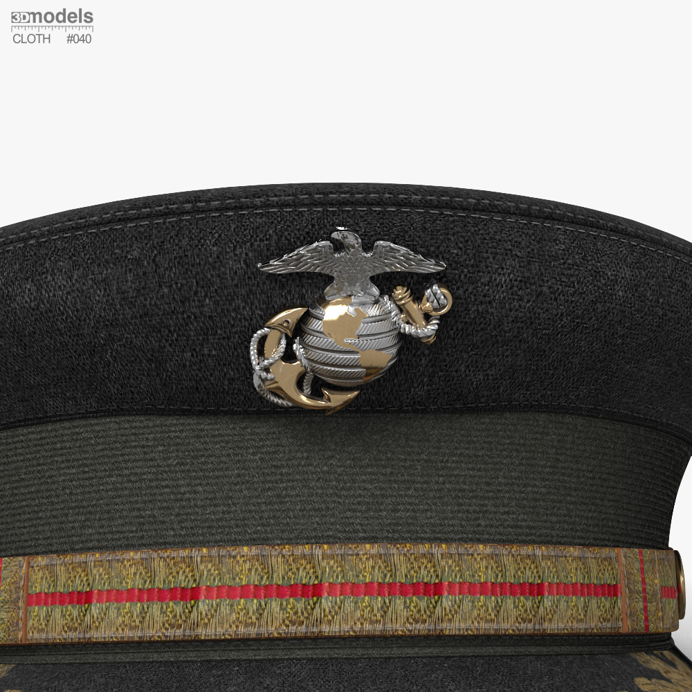 Marine Corps Black Cap 3D model - Download Hats on 3DModels.org