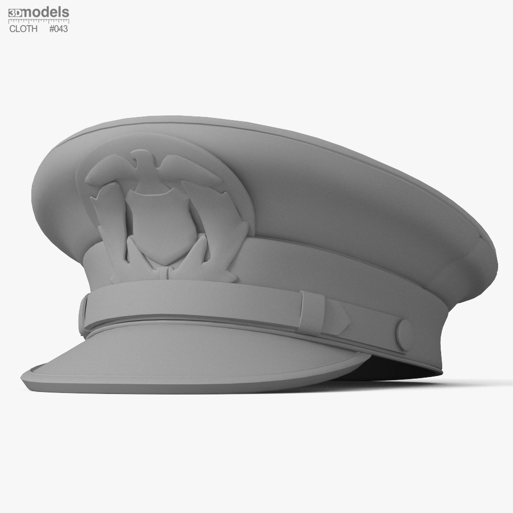 Merchant Marine Officer Hat 3D model - Download Hats on 3DModels.org