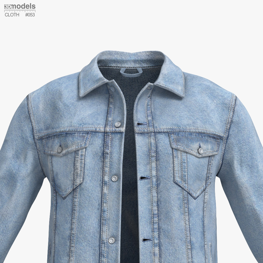 Denim Jacket 3D model - Download Coats on 3DModels.org