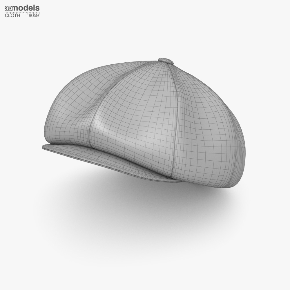 Oversize Slouchy Wool Newsboy Cap 3D model - Download Hats on 3DModels.org
