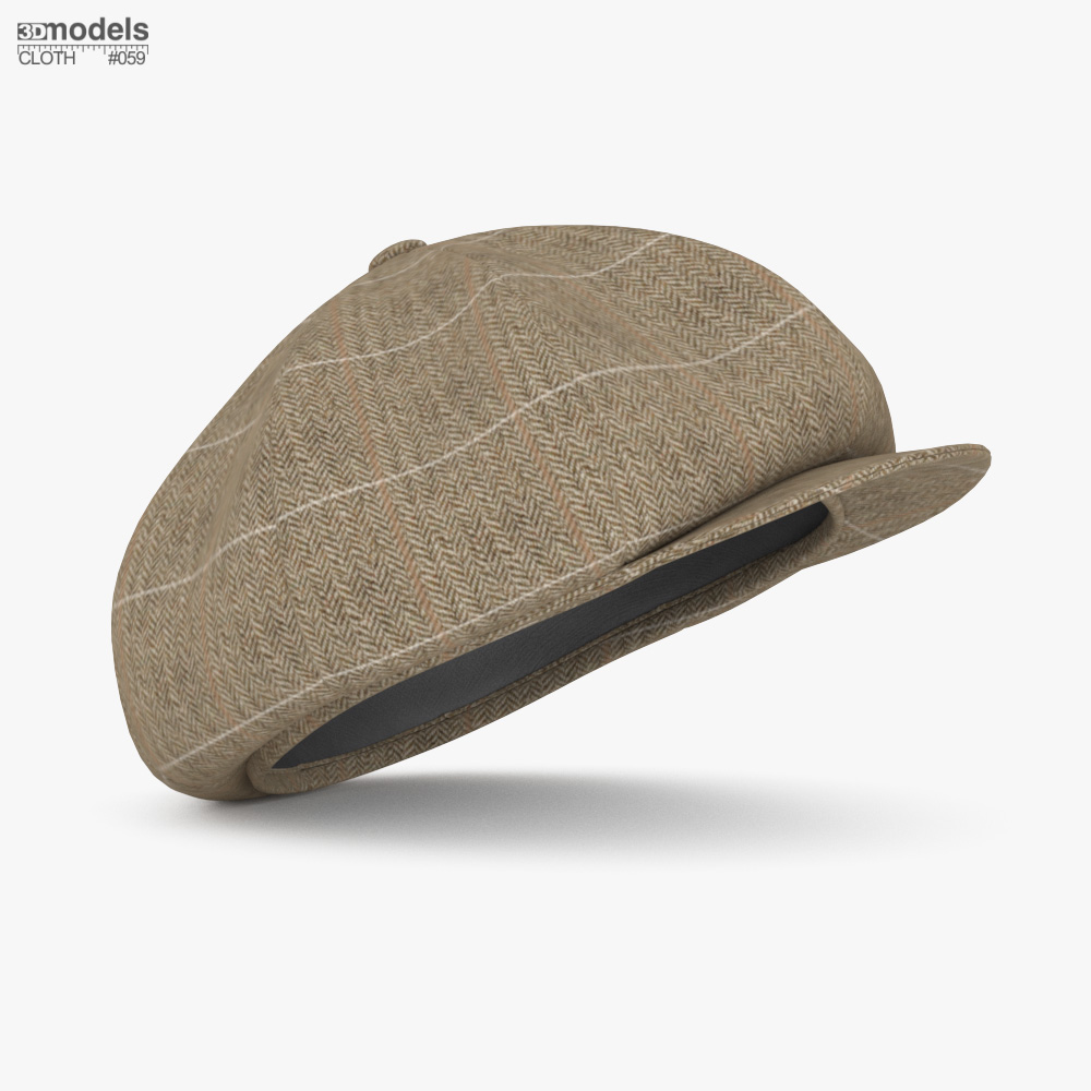 Oversize Slouchy Wool Newsboy Cap 3D model - Download Hats on 3DModels.org