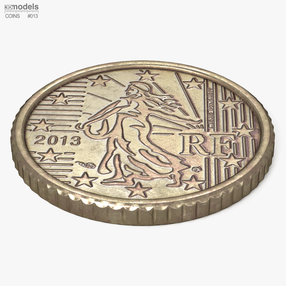 Ten Euro Cent Coin France 3D model - Download Coins, Banknotes on ...